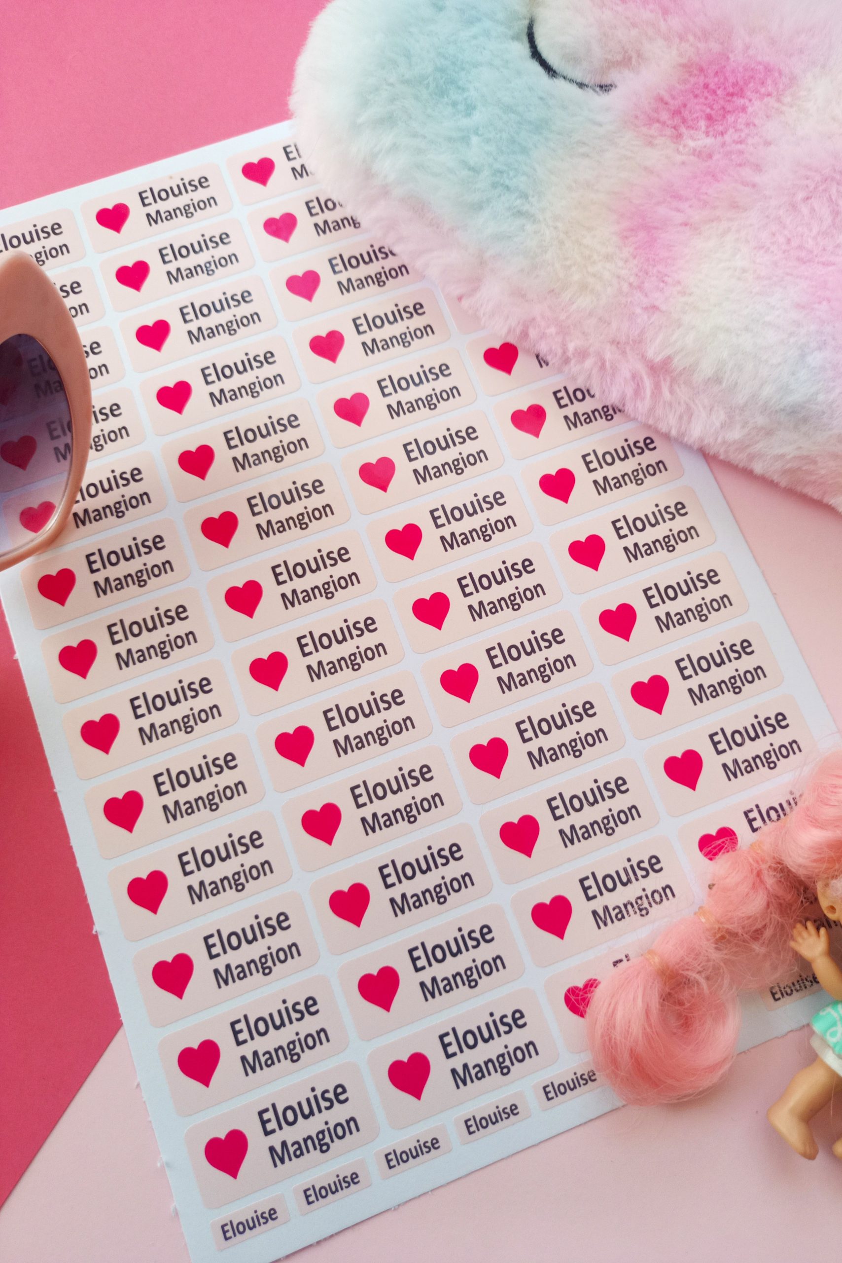 Heart Sticker Name Labels - Stickerina