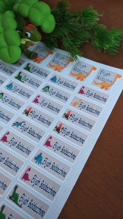 Dino Mix School Name Labels - Stickerina
