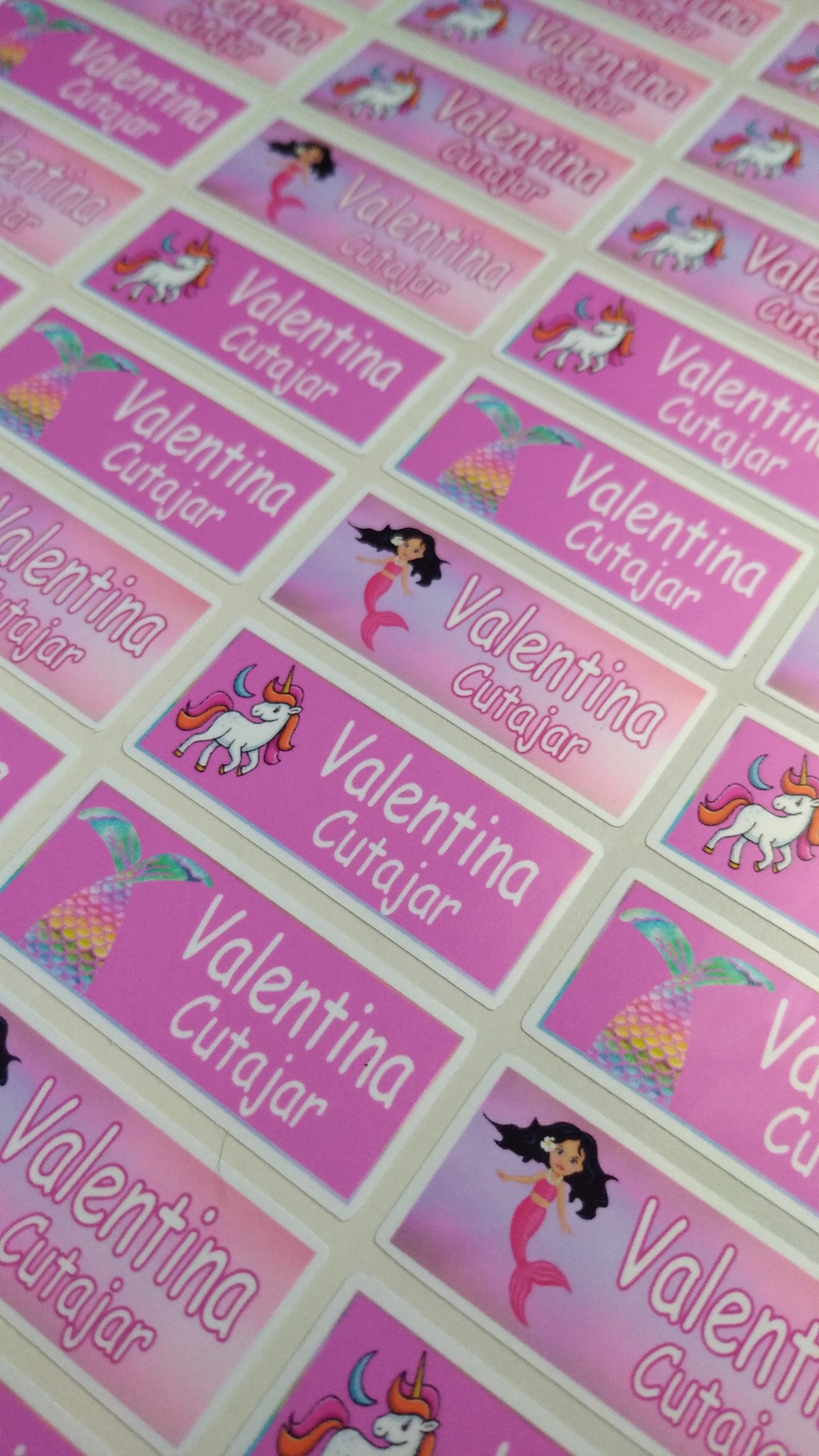 Unicorn Mermaid Name Label Stickers - Stickerina