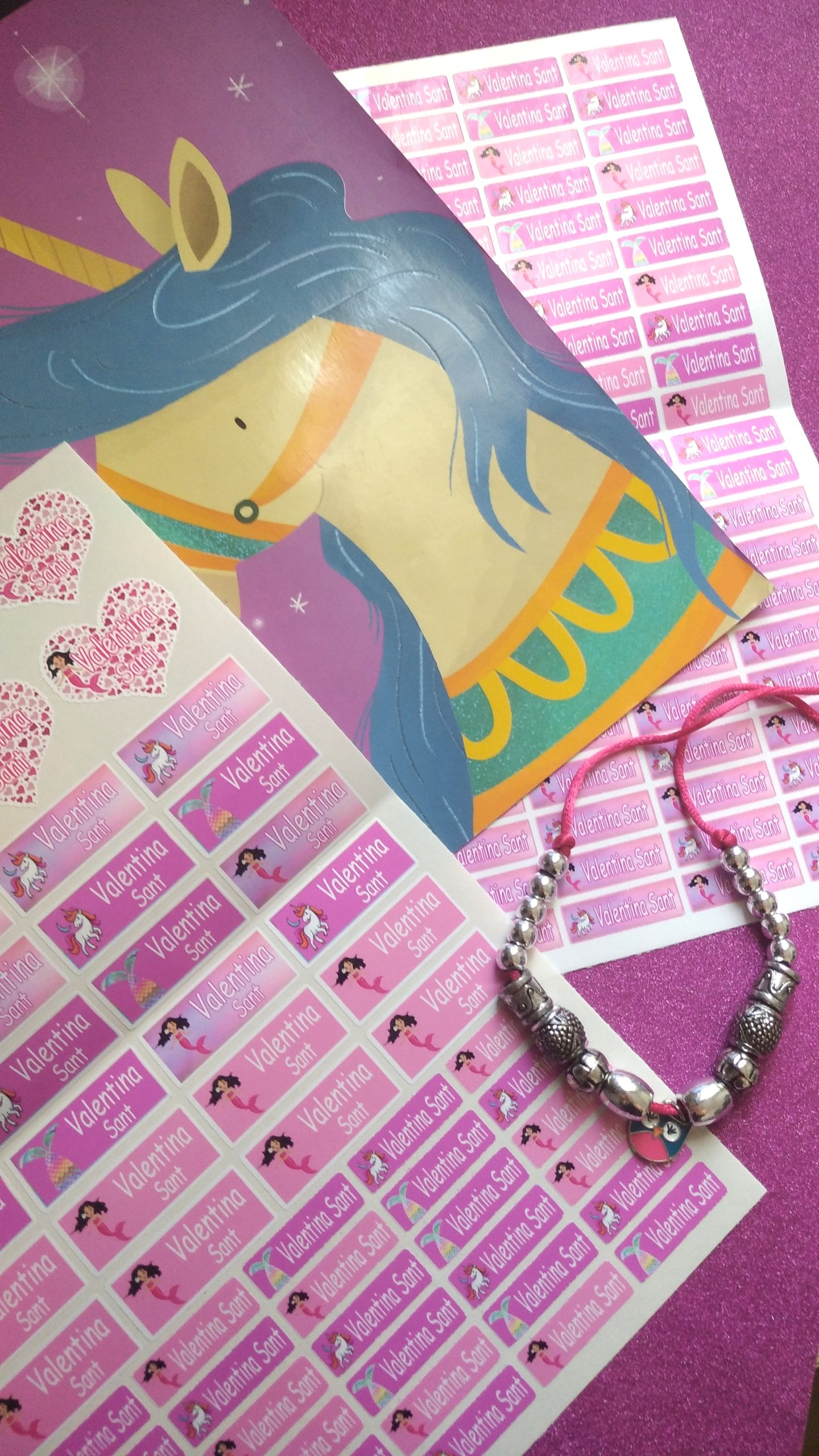 Unicorn Mermaid Name Label Stickers - Stickerina