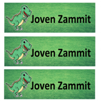 Green Dinosaur School Name Stickers - Stickerina