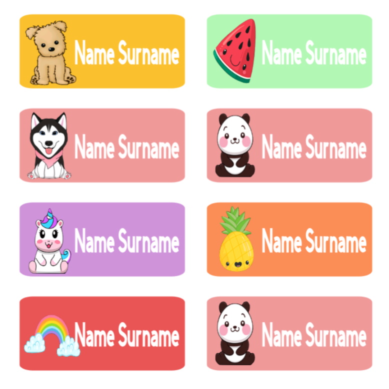'We love COLORS!!!' Name Stickers - Stickerina