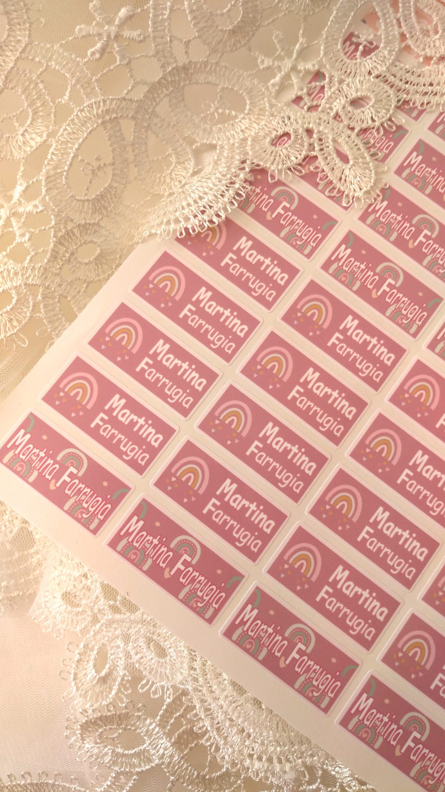 Rainbow Hearts Sticker Labels - Stickerina