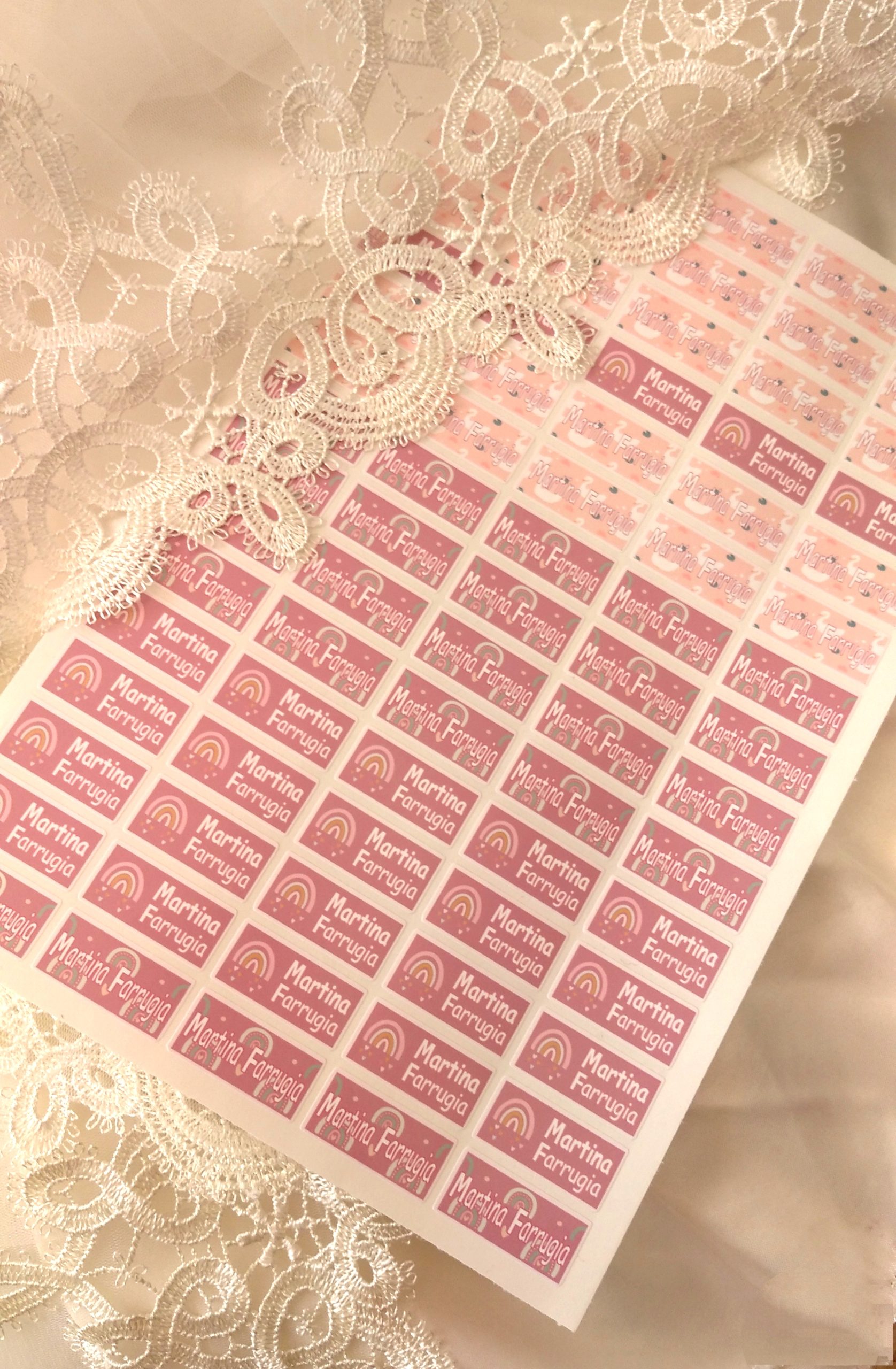 Rainbow Hearts Sticker Labels - Stickerina