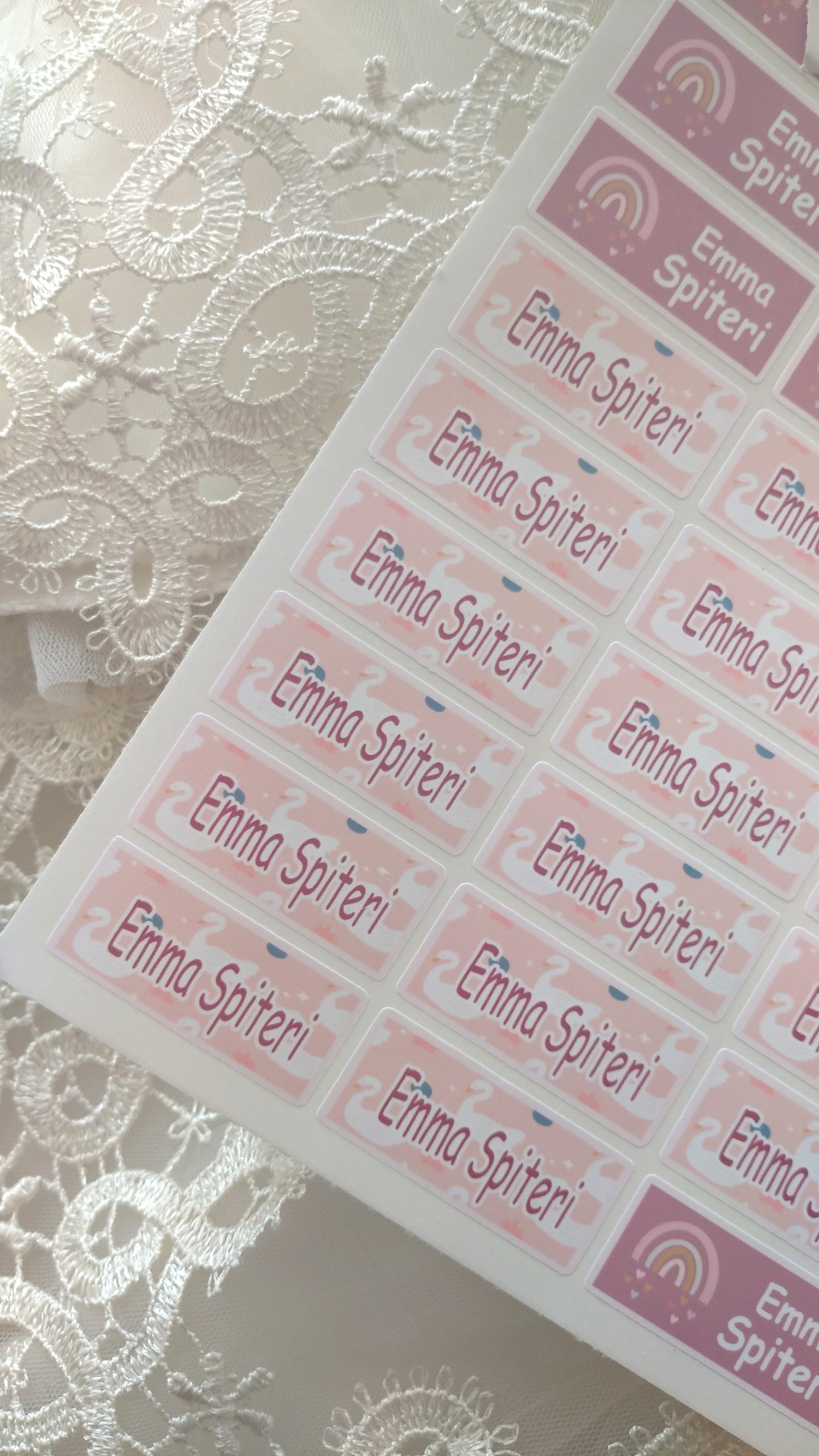 Rainbow Hearts Sticker Labels - Stickerina