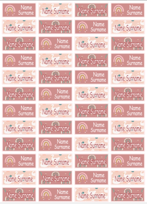 Rainbow Hearts Sticker Labels - Stickerina