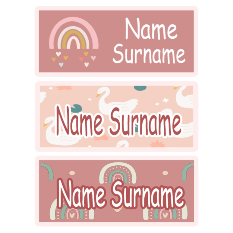 Rainbow Hearts Sticker Labels - Stickerina