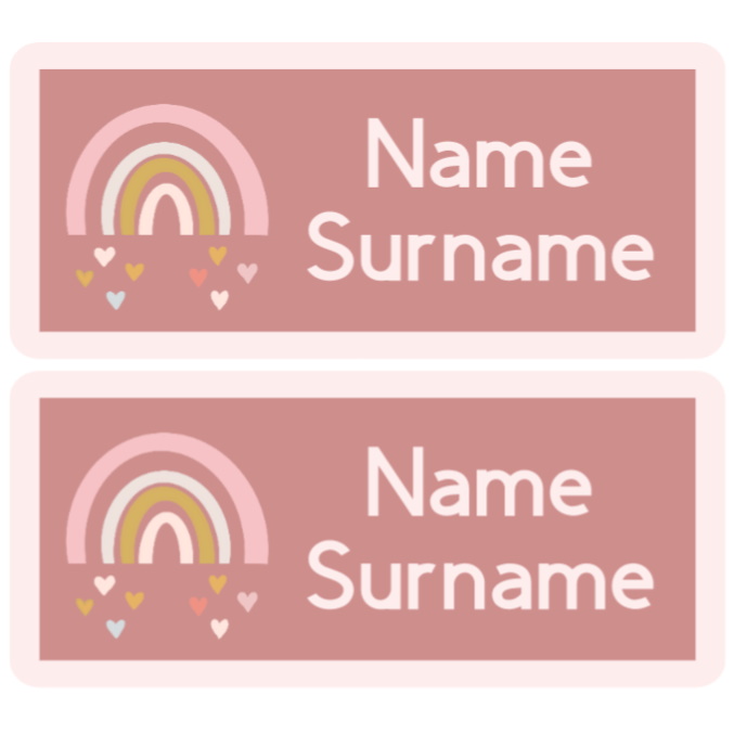 Rainbow Hearts Sticker Labels - Stickerina