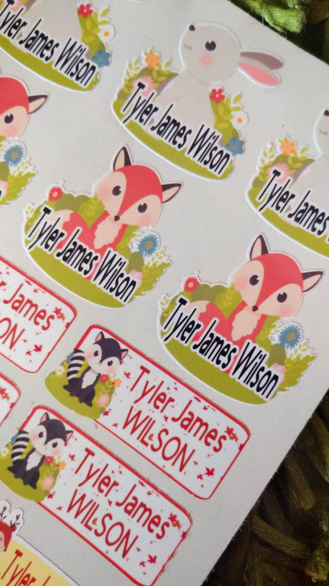 Autumn Name Label Stickers - Stickerina