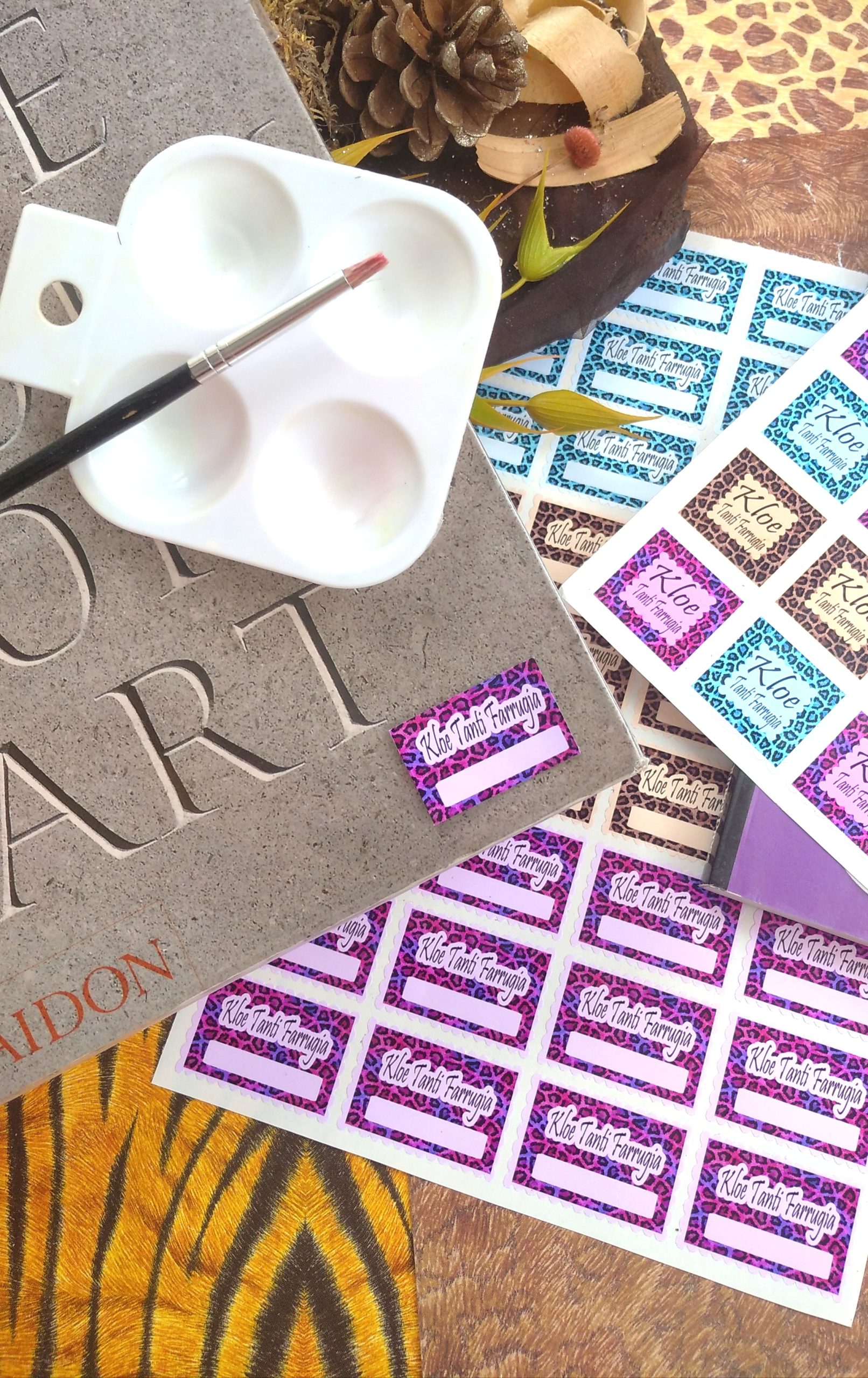 Animal Print Name Sticker Labels - Stickerina