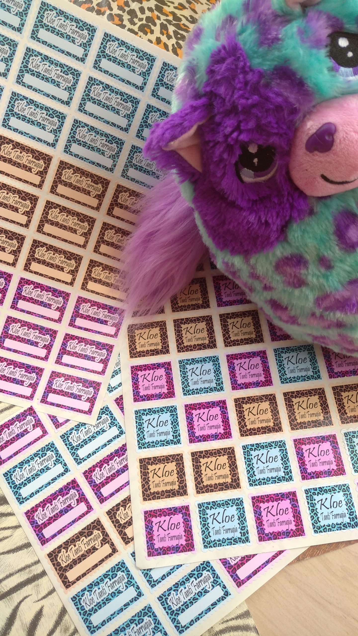 Animal Print Name Sticker Labels - Stickerina