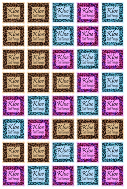 Animal Print Name Sticker Labels - Stickerina