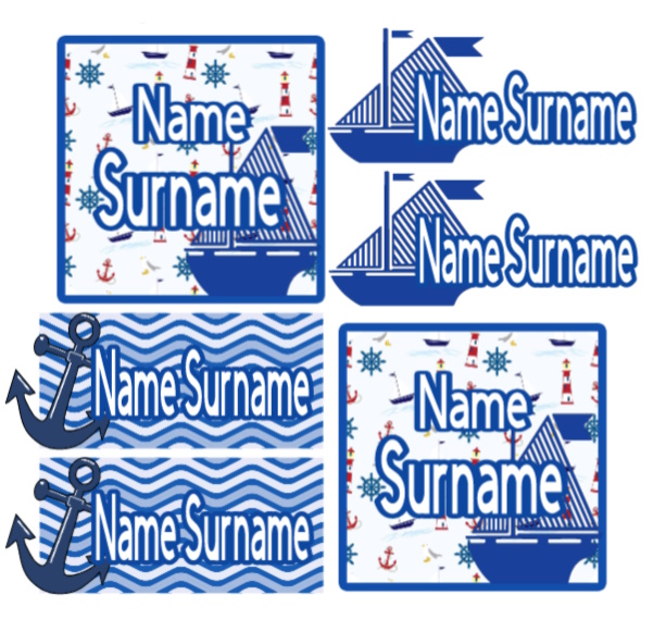 Marine Name Sticker Labels - Stickerina