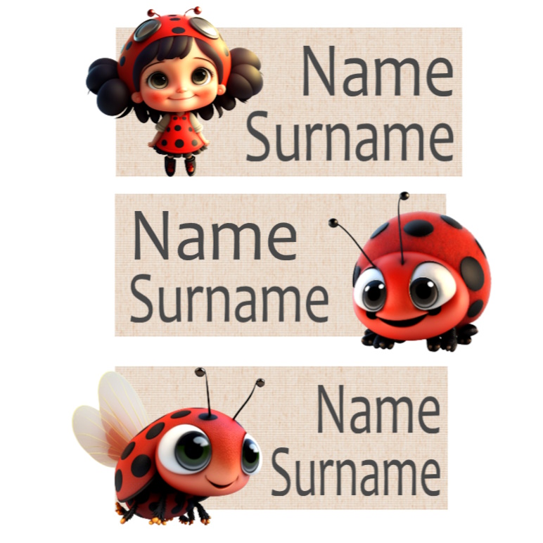 Ladybird Name Sticker Labels - Stickerina