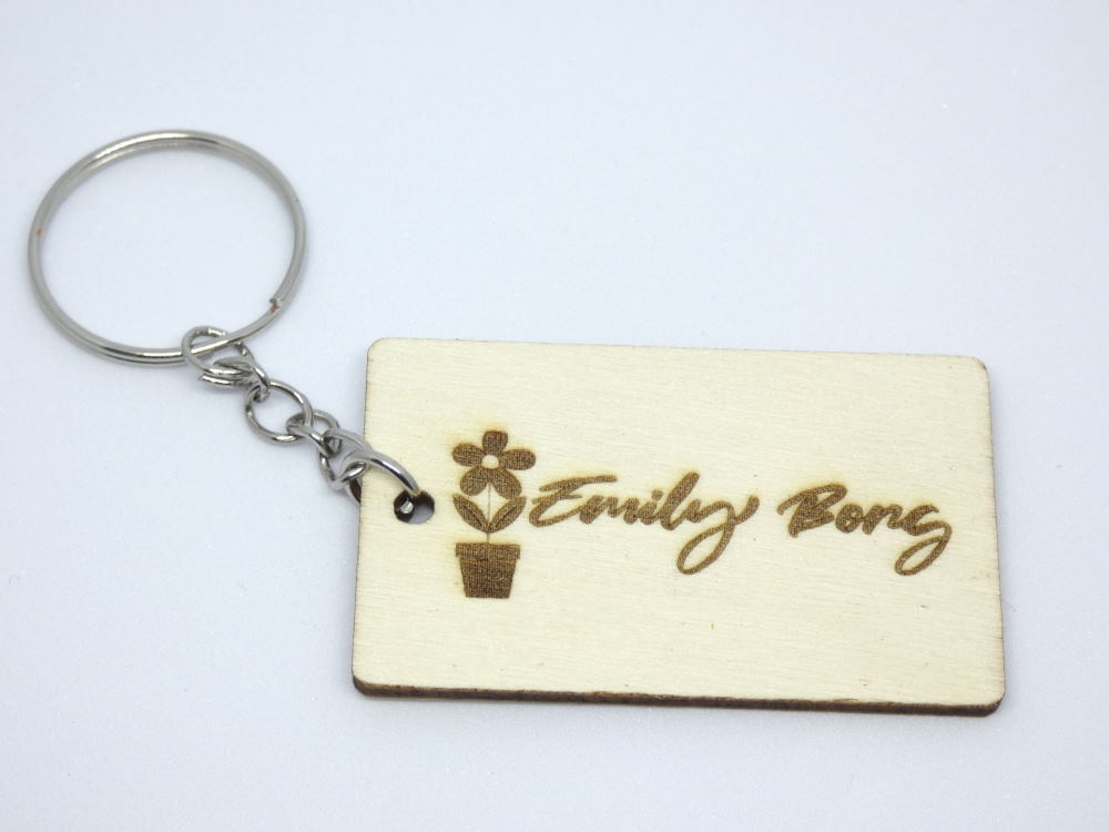 Engraved Wooden Name Keychain - Stickerina