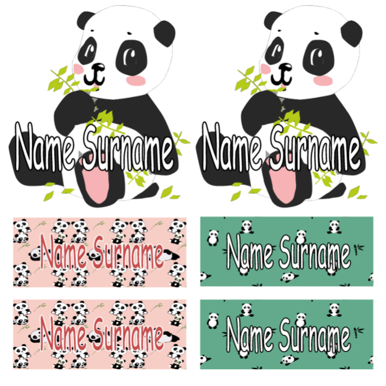 Panda Name Stickers - Stickerina