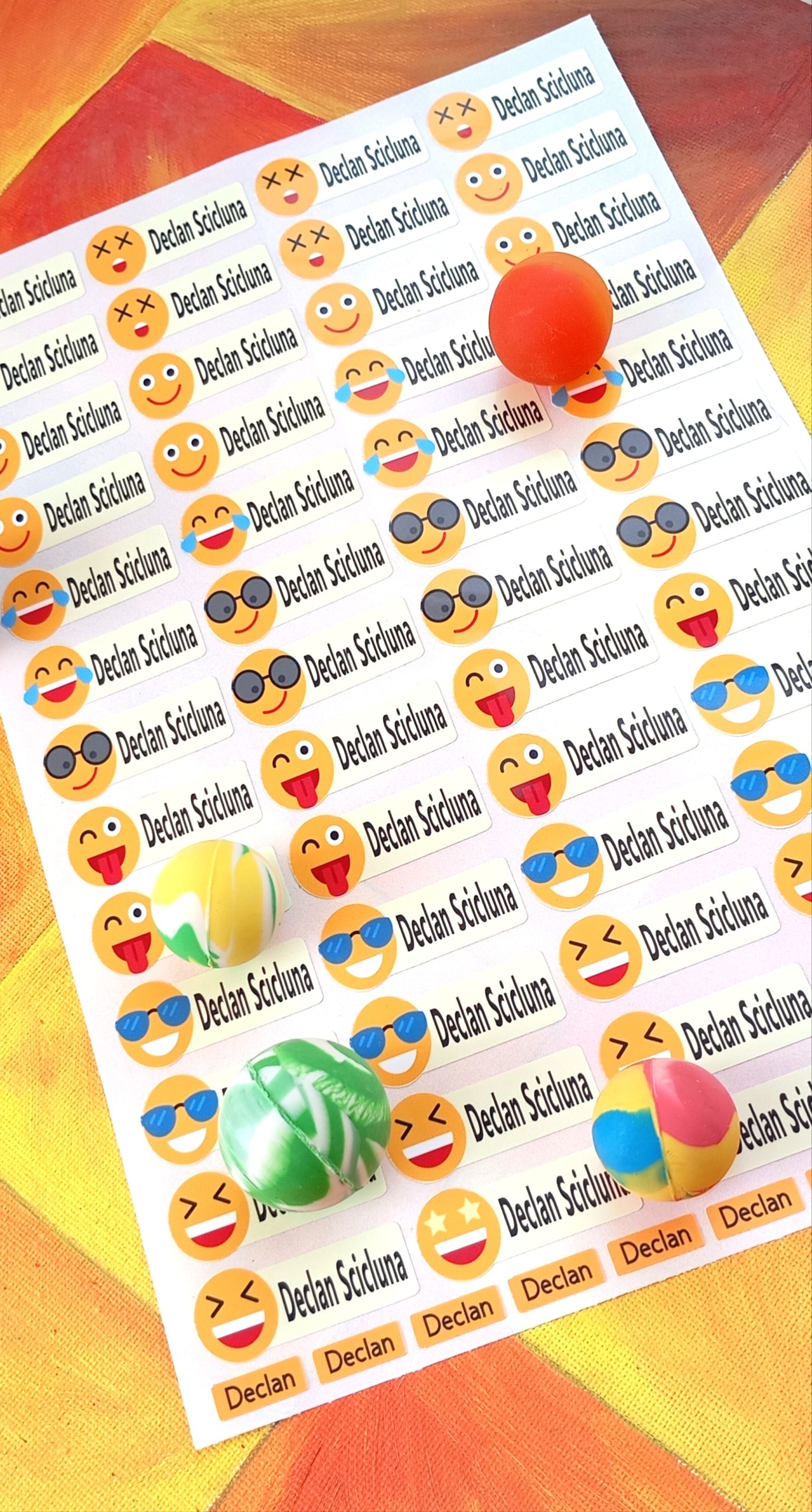 Emojis Name Sticker Labels - Stickerina
