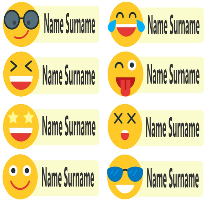Emojis Name Sticker Labels - Stickerina
