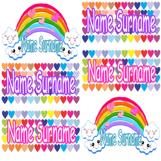 'We Love Rainbows' Name Stickers - Stickerina