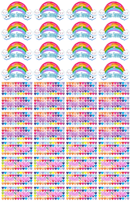 'We Love Rainbows' Name Stickers - Stickerina