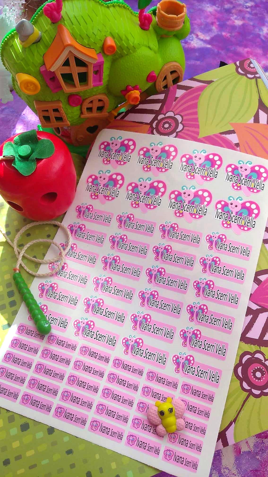 'Pretty Butterfly' Name Stickers - Stickerina