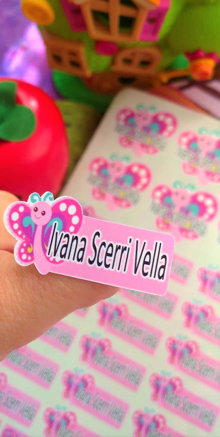 'Pretty Butterfly' Name Stickers - Stickerina