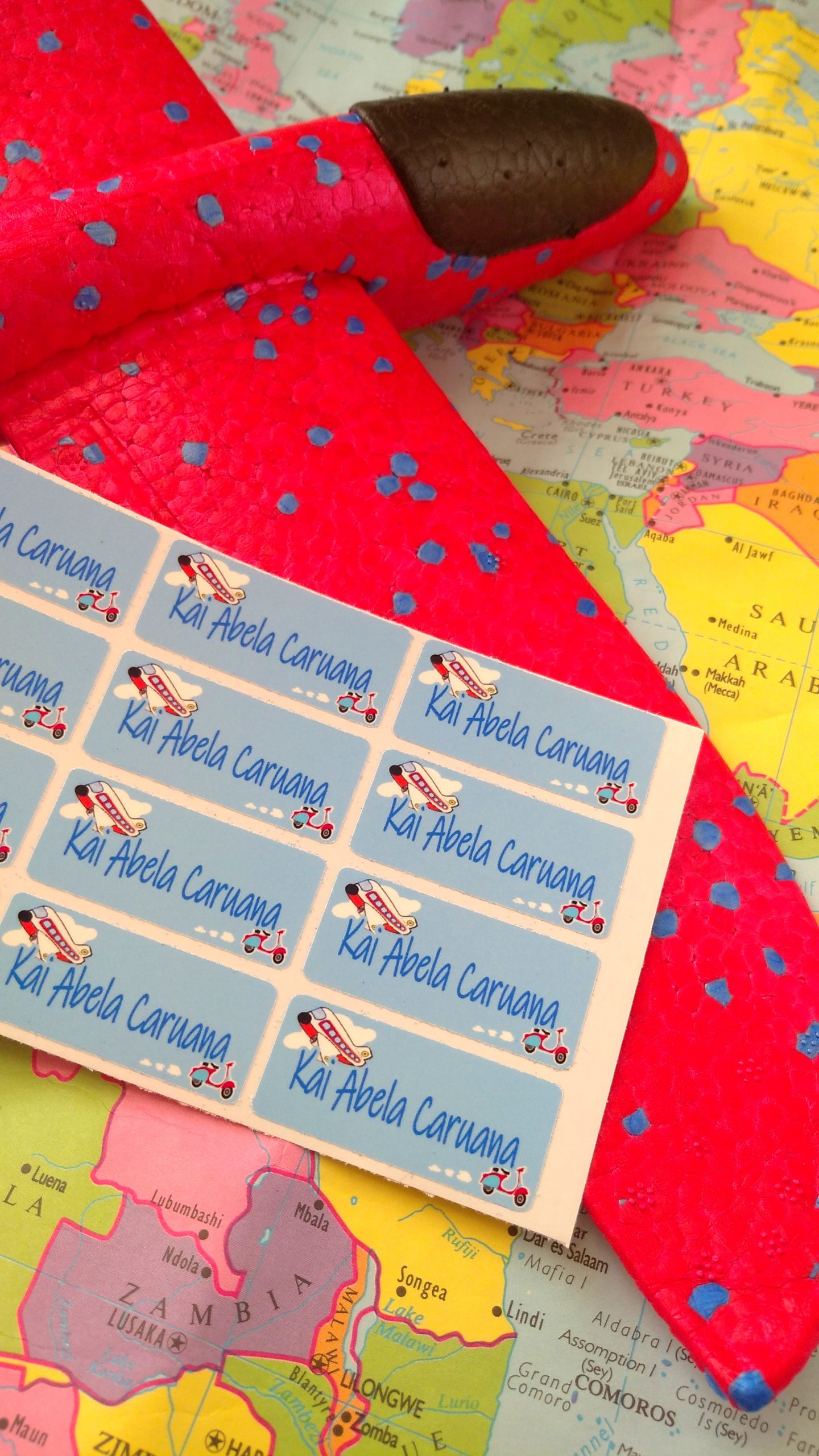 Aviation Sticker Name Labels - Stickerina