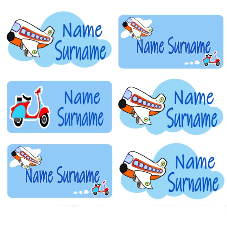 Aviation Sticker Name Labels - Stickerina