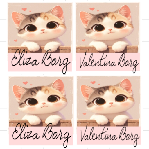 Kitty Kitty Sticker Name Labels - Stickerina