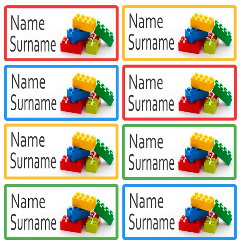 Blocks Sticker Name Labels - Stickerina